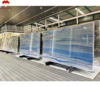 China Luxury Azul Macaubas Natural Blue Marble Slab Countertop Quartz Tiles for sale