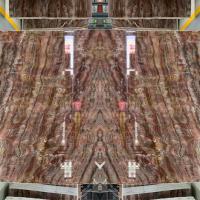 China Table Countertop Red Spider Marble Book Match Translucent Blood-Orange Onyx for Villa for sale