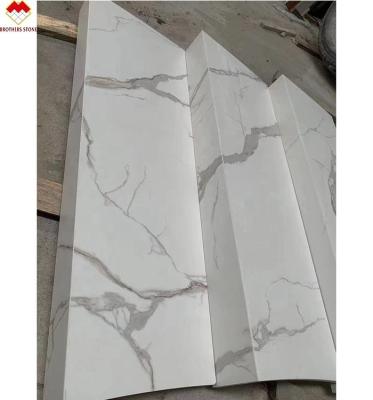 China White Black Grey Gold Customized Polished Calacatta Marble Look Porcelain Tile Stairs for sale