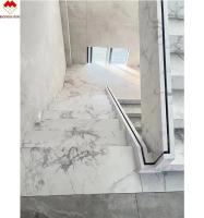 China MOHS 6-7 Hardness White Marble Look Porcelain Tile Stairs with Customized Design for sale