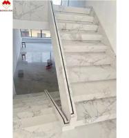 China MOHS 6-7 Hardness White Marble Look Porcelain Tile Stairs with Customized Design for sale