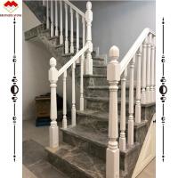 China Grey Marble Stair Treads And Risers With Polished Finish For Interior Straight Stairs for sale