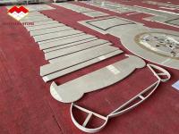 China Customized White Marble Stair Step with Riser Designs Glass Railing in Spiral Design for sale