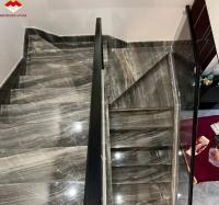 China Hotel Interior Decoration 45 Degree Grey Marble Big Slab and Italian Glazed Materials for sale