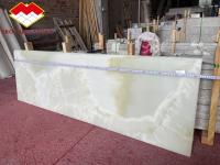China Natural Stone Staircase Design with Emerald Green Light Green Onyx Backlit Interior Stone for sale