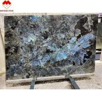 China Big Slab Luxury Emerald Blue Onyx Marble from Brazil for Transparent Dinner Table Top for sale