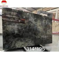 China Big Slab Luxury Emerald Blue Onyx Marble from Brazil for Transparent Dinner Table Top for sale