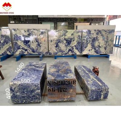 China Customized Bolivia Blue Transparent Sodalite Onyx Marble for Big Slab or Cut to Size for sale