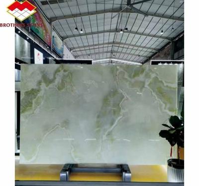 China Modern Afghan Green Onyx Stone Slab for Hotel Living Room and Dining Hall Decoration for sale