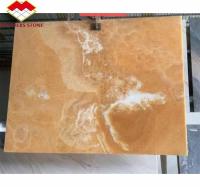 China Surface Finishing Polished Design Backlit Orange Jade Stone for Basin and Dining Table for sale