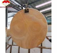 China Surface Finishing Polished Design Backlit Orange Jade Stone for Basin and Dining Table for sale