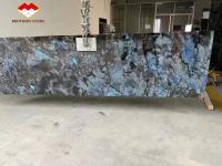 China 15-18mm Thickness Azul Bahia Marble Transparent Crystal Blue Onyx Marble Tile at Good for sale