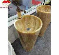 China Surface Finishing Polished Design Backlit Orange Jade Stone for Basin and Dining Table for sale