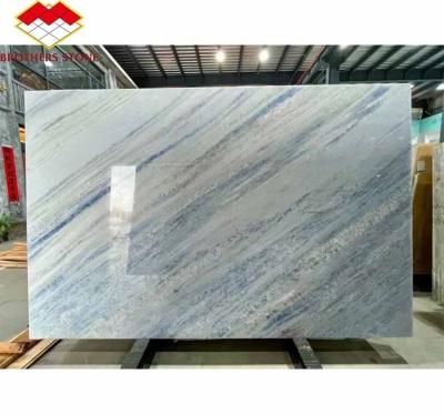 China Upgrade Your Living Staircase Hall with 20mm Blue Ice Onyx Stone Veneer and Backlight for sale