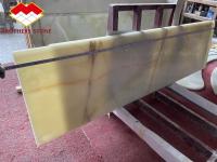 China Natural Stone Staircase Design with Emerald Green Light Green Onyx Backlit Interior Stone for sale
