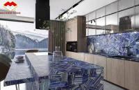 China Modern Tile Azul Bahia Marble Blue Color Lemurian Blue Granite Slab for Interior Decoration for sale