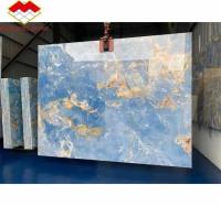China Natural Translucent Onyx Slab Modern Blue Onyx Marble Stone for Bathroom Wall and Floor for sale