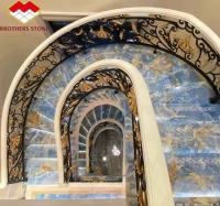 China Natural Translucent Onyx Slab Modern Blue Onyx Marble Stone for Bathroom Wall and Floor for sale