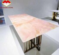 China Matt Surface Finishing Modern Pink Onyx Stone for Table and Wall Application for sale
