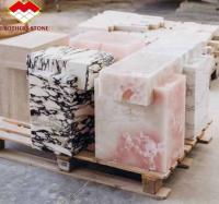 China Matt Surface Finishing Modern Pink Onyx Stone for Table and Wall Application for sale