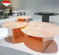 China Matt Surface Finishing Modern Pink Onyx Stone for Table and Wall Application for sale