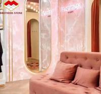 China Matt Surface Finishing Modern Pink Onyx Stone for Table and Wall Application for sale