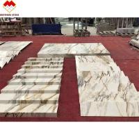 China Polished Calacatta Gold Steps on Italy Marble Staircases in Modern Luxury Stone Interior for sale