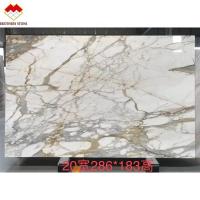 China Polished Calacatta Gold Steps on Italy Marble Staircases in Modern Luxury Stone Interior for sale