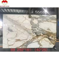 China Polished Calacatta Gold Steps on Italy Marble Staircases in Modern Luxury Stone Interior for sale