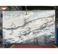 China Snow Mountain White Marble Big Slab for Modern Design Dining Table Top Natural Stone for sale