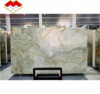 China Modern Backlit Green Onyx Stone Slab 30mm Thickness for Graphic Living Room Jade Wall for sale