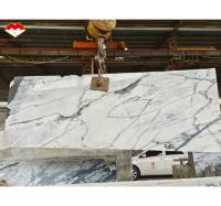 China Snow Mountain White Marble Big Slab for Modern Design Dining Table Top Natural Stone for sale