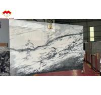 China Snow Mountain White Marble Big Slab for Modern Design Dining Table Top Natural Stone for sale