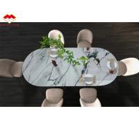 China Snow Mountain White Marble Big Slab for Modern Design Dining Table Top Natural Stone for sale