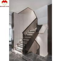 China ODM/OEM 18mm Thickness European Design White Grey Grains Marble Carved Stair Treads and Risers for sale
