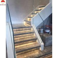 China ODM/OEM 18mm Thickness European Design White Grey Grains Marble Carved Stair Treads and Risers for sale