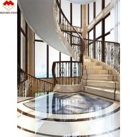 China ODM/OEM 18mm Thickness European Design White Grey Grains Marble Carved Stair Treads and Risers for sale