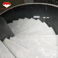 China Customized Modern-Style Grey White Grains Marble Steps Carved Arc Staircase for Indoor for sale