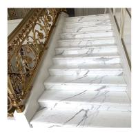 China Indoor Modern Design Style Multicolour Onyx Wood Vein Marble Stairs with Glass Railing for sale