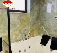 China Modern Backlit Green Onyx Stone Slab 30mm Thickness for Graphic Living Room Jade Wall for sale