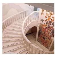 China Unique Blue Onyx Backlighting Stair Risers Balustrade for 8-30mm Thickness Arc Stairs for sale