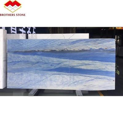 China Brothers Stone Satin Blue Granite Quartzite Imperial Azul Macaubas for Floor Wall Light Blue Azul Macaubas Blue Marble for sale