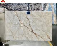 China Modern Villa Design Polished White Onyx Marble Slab for Livingroom Wall and Flooring for sale