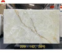 China Modern Villa Design Polished White Onyx Marble Slab for Livingroom Wall and Flooring for sale