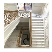 China Polished Finish White Marble Stairs with Glass Railing from Italy ODM OEM Offered for sale