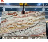 China Competitive Onyx Stone Veneer Book Match Colorful Onyx Flooring Tile Backlit Rainbow for sale