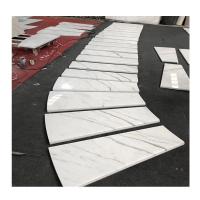 China White Marble Carved Stair Treads And Risers for European Apartment Interior in Italy for sale