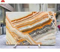 China Competitive Onyx Stone Veneer Book Match Colorful Onyx Flooring Tile Backlit Rainbow for sale