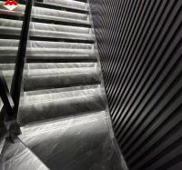 China Popular Space Grey Marble Big Slab for Modern Light Gray Stairs in House and Hotel for sale