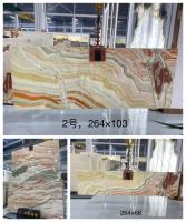 China Translucent Rainbow Onyx Stone for Villa Background CNF Polished Red Dragon Onyx Marble for sale